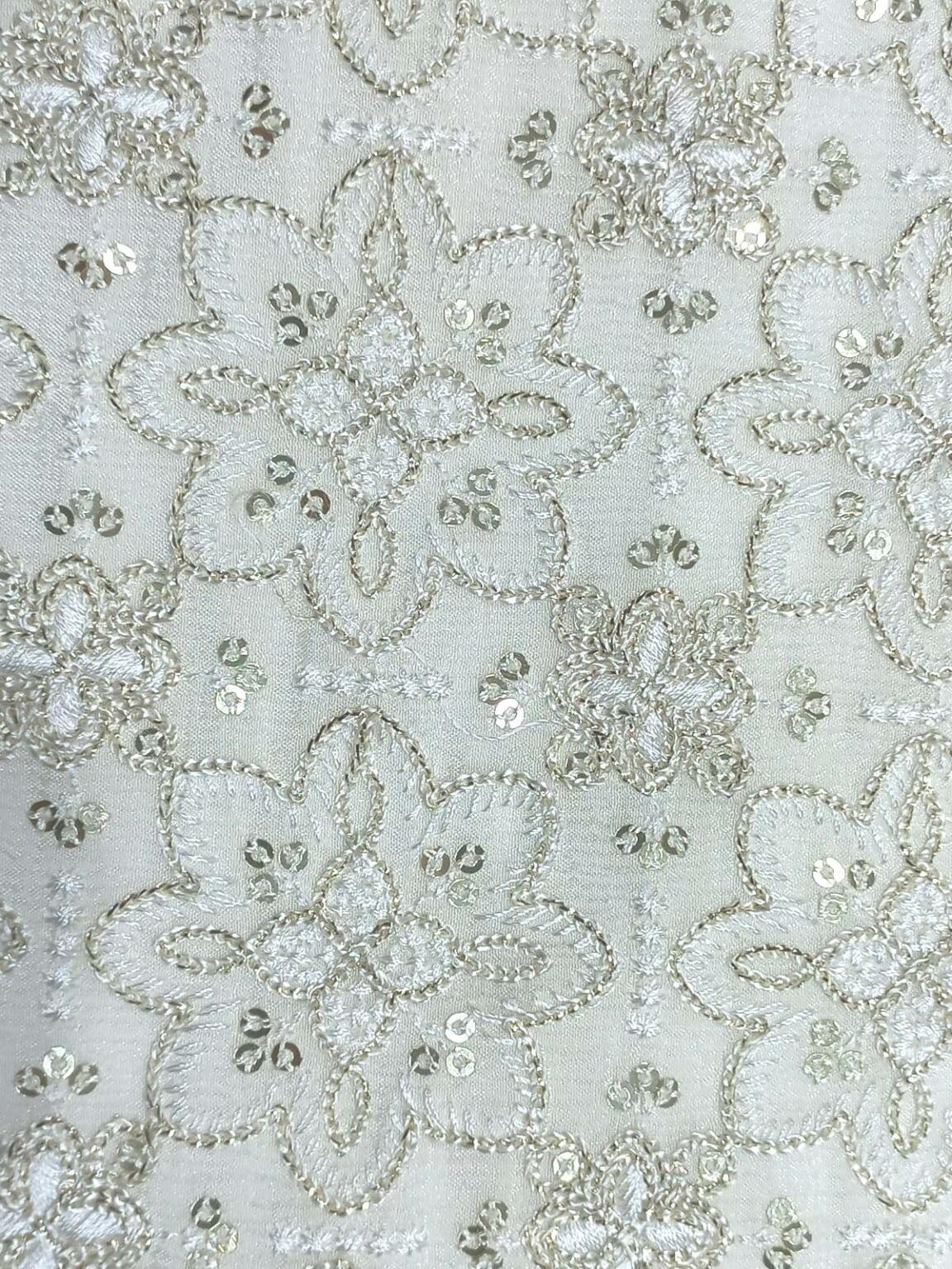 Get Off White Chain embroidery fabric in your Areat at best rate ...