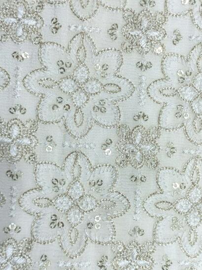 Get Off White Chain embroidery fabric in your Areat at best rate ...