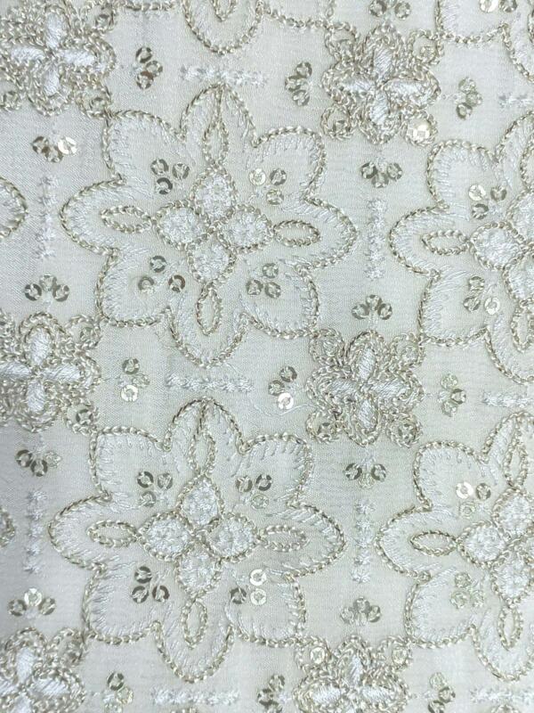 Get Off White Chain embroidery fabric in your Areat at best rate ...
