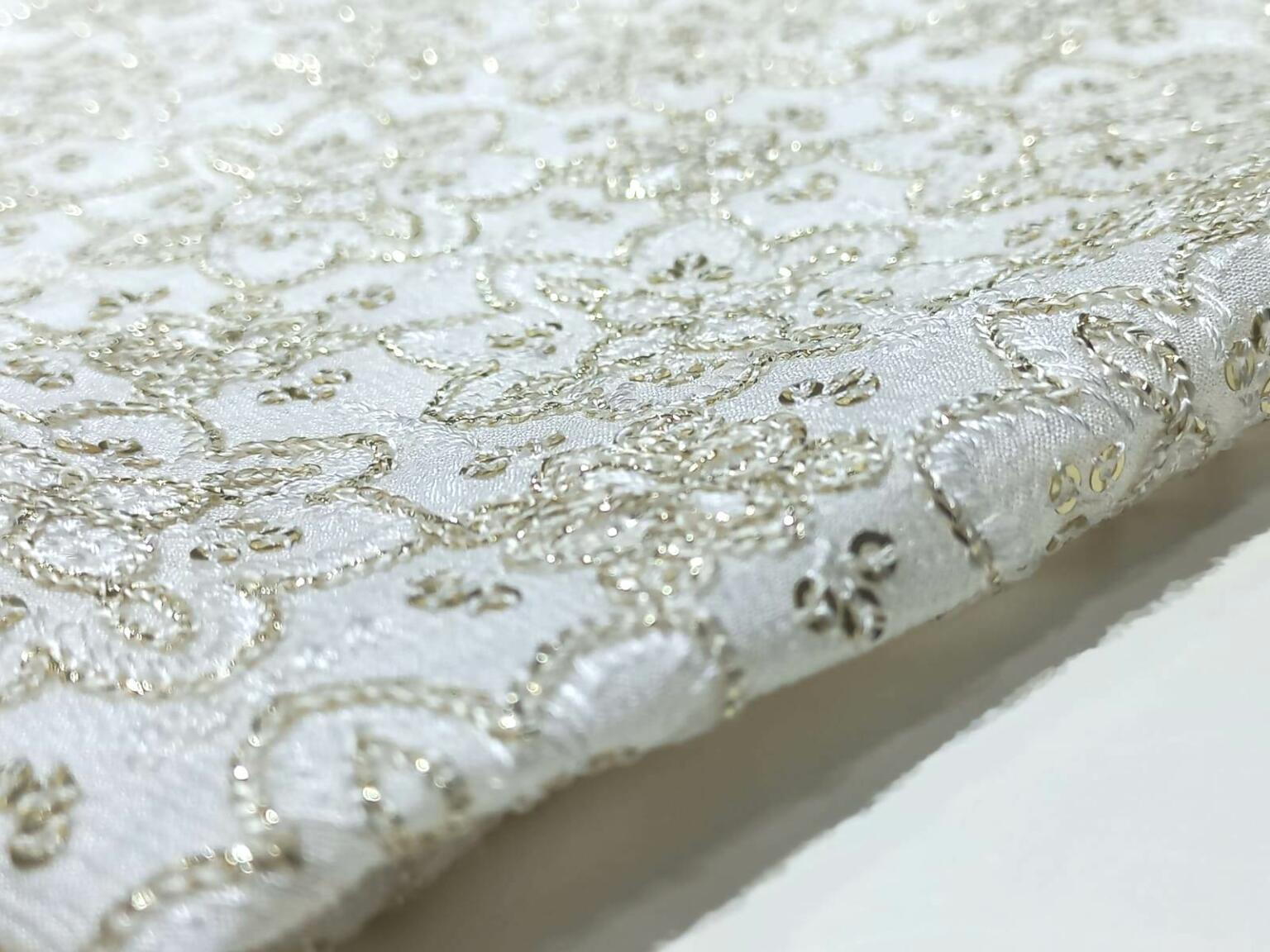 Get Off White Chain embroidery fabric in your Areat at best rate ...