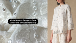 Madhav Fashion's White Dyeable Mirror Work Embroidery fabric– A Fusion ...