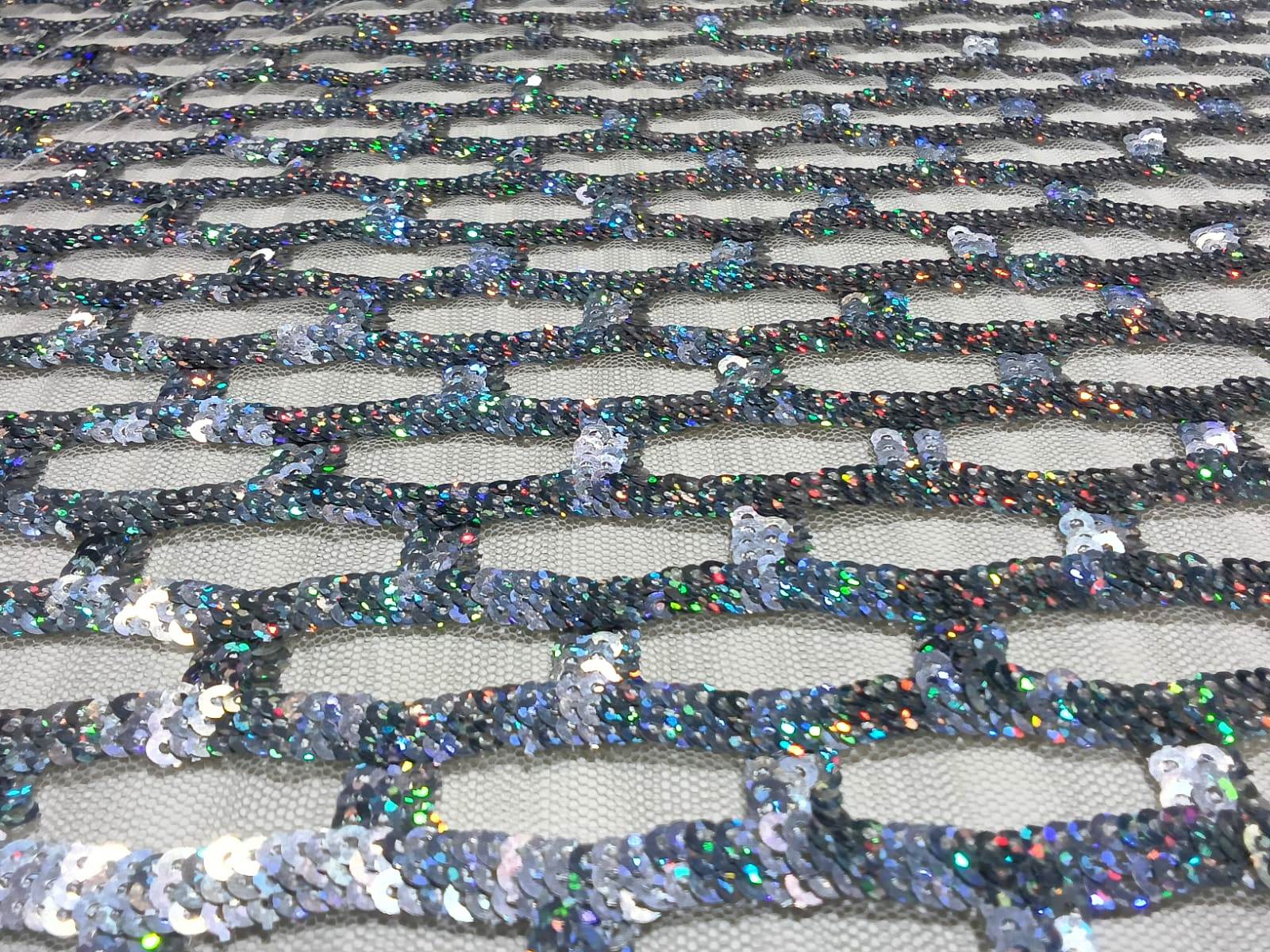 Buy Premium Sky Blue Sequin Embroidery Mono Net Fabric - Madhav Fashion